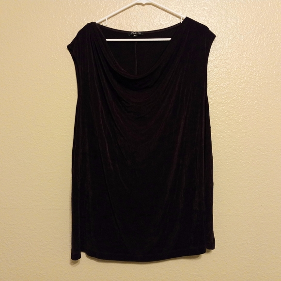 Vikki Vi | Tops | Vikki Vi Brown Drape Neck Slinky Tank Top | Poshmark